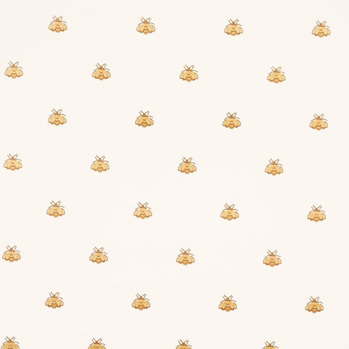 Hubert's Bees - White & Gold Wallpapers | Schumacher