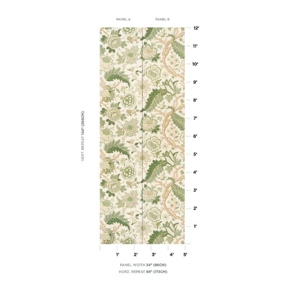 Darsy Tree Of Life Sisal Panel Set - Leaf Wallpapers | Schumacher