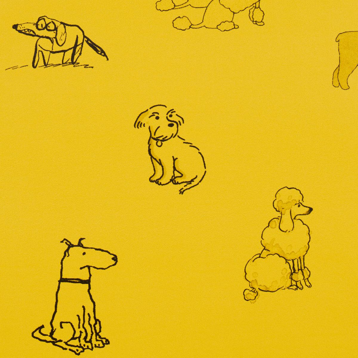 Good Dogs Everywhere - Taxi-Cab Yellow Wallpapers | Schumacher