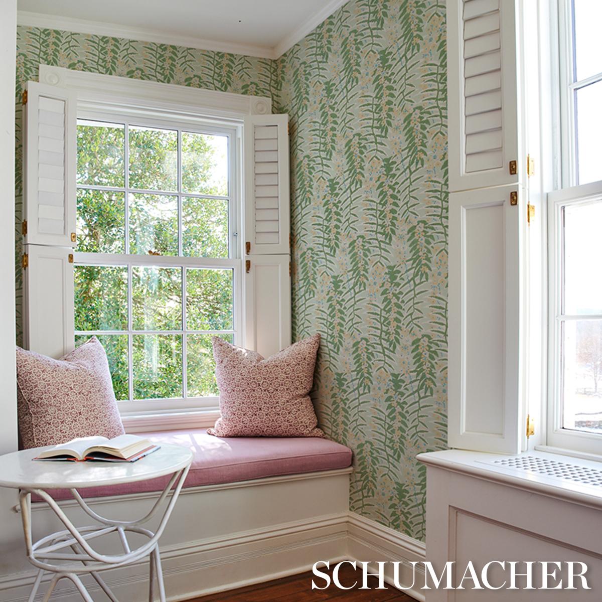 Ashbee Botanical - Aqua Wallpapers | Schumacher