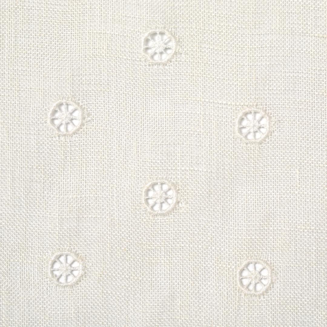 Olivia Sheer Embroidery - Eggshell Fabrics | Schumacher