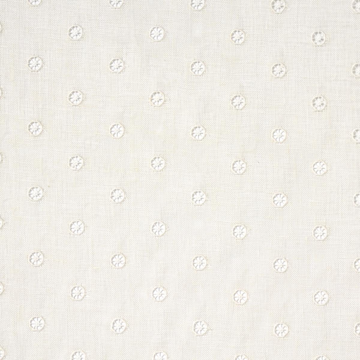 Olivia Sheer Embroidery - Eggshell Fabrics | Schumacher