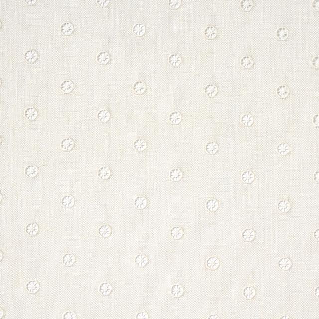 Olivia Sheer Embroidery - Eggshell Fabrics | Schumacher