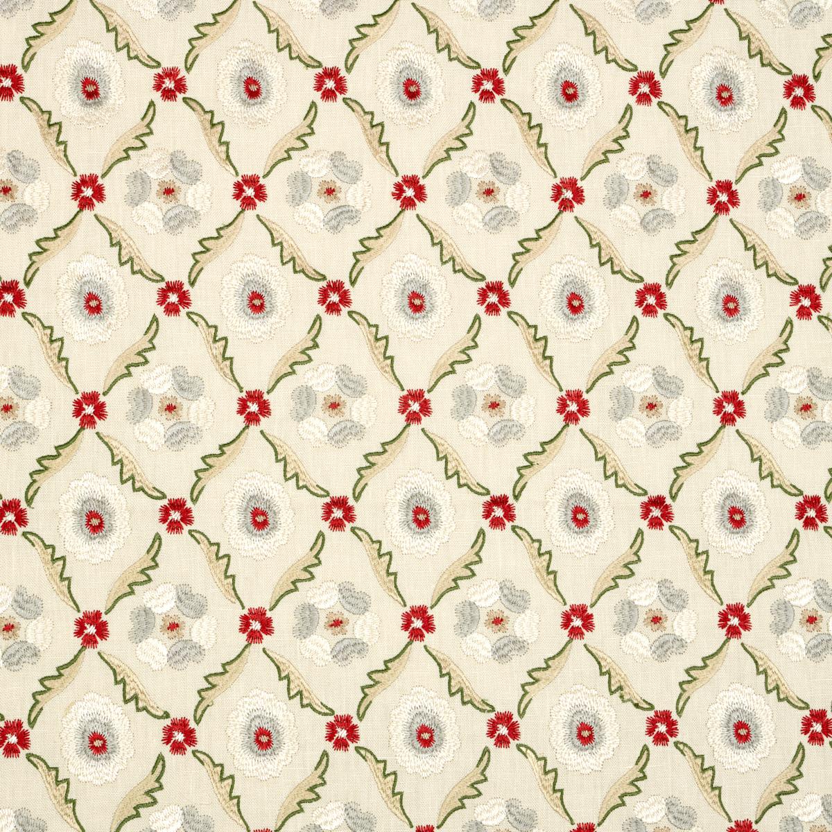 Claremont Embroidery - Crimson Fabrics | Schumacher