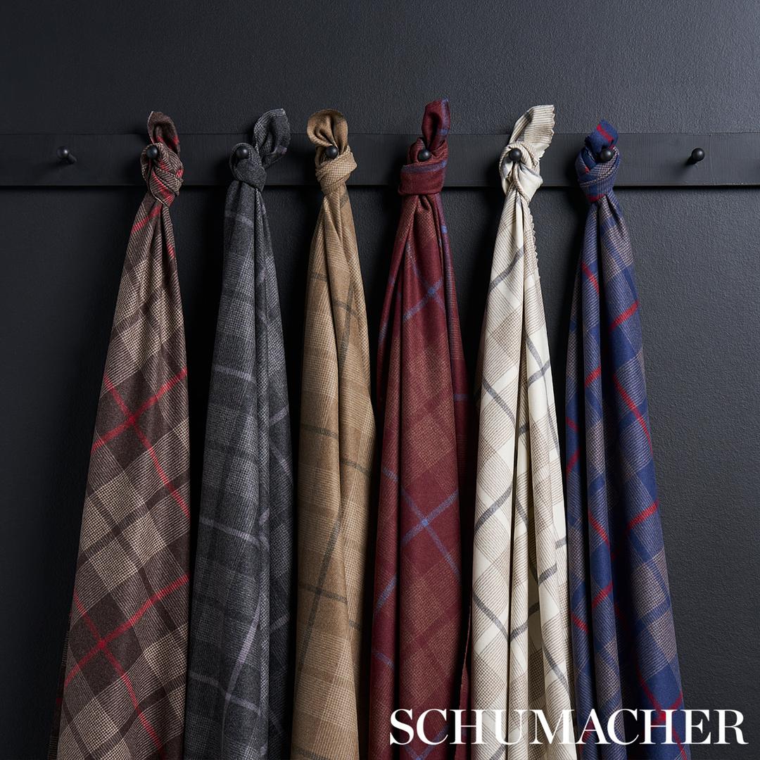 Montana Wool Plaid - Burgundy Fabrics | Schumacher