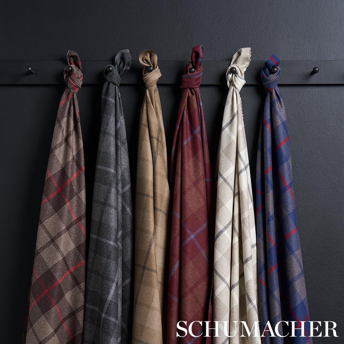 Montana Wool Plaid - Burgundy Fabrics | Schumacher