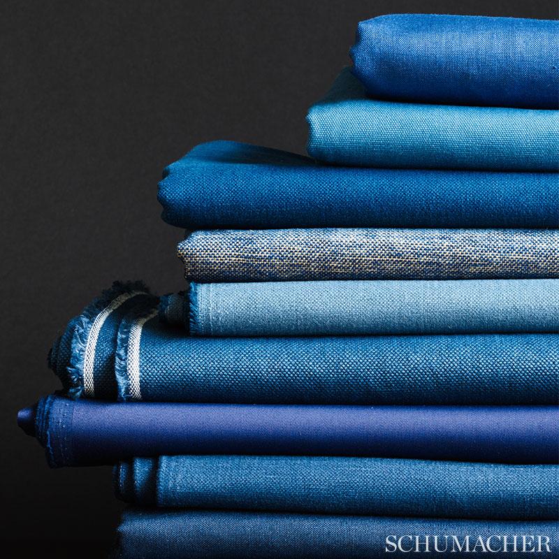 Lange Glazed Linen - Navy Fabrics | Schumacher