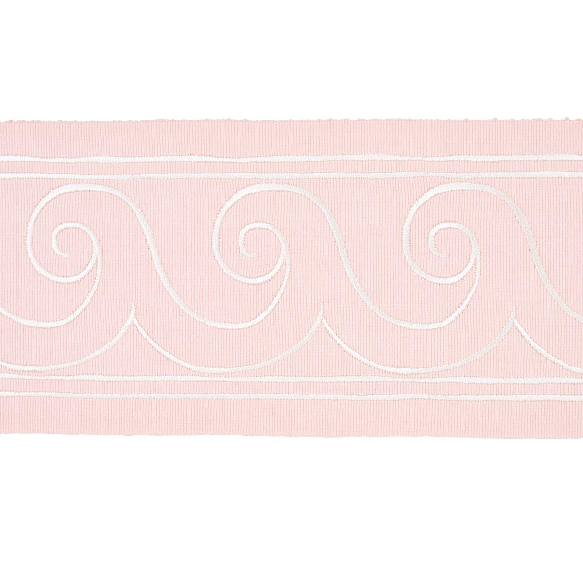 Greek Waves Trim - White On Blush Trims | Schumacher