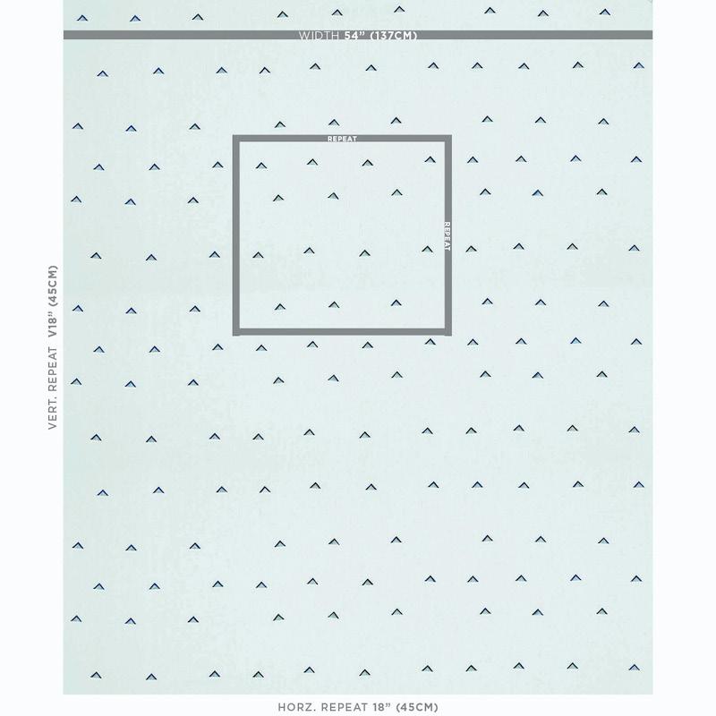 Overlapping Triangles - Navy & White Fabrics | Schumacher