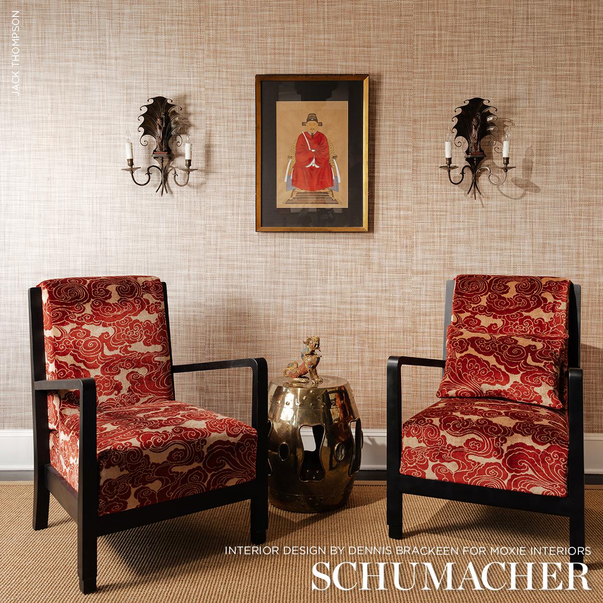 Sozan Velvet - Cinnabar Fabrics | Schumacher