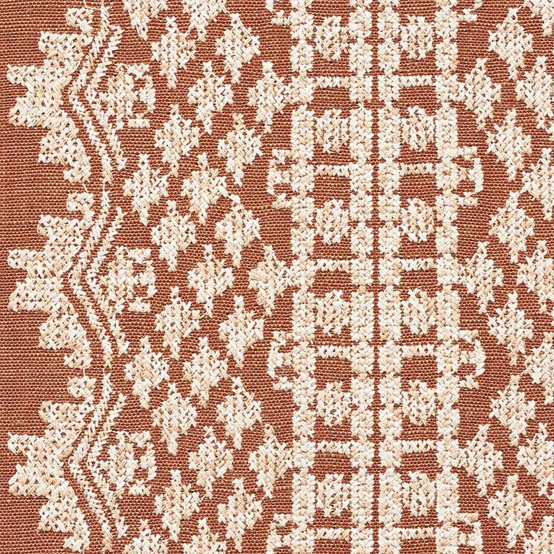Wentworth Embroidery - Rust Fabrics | Schumacher
