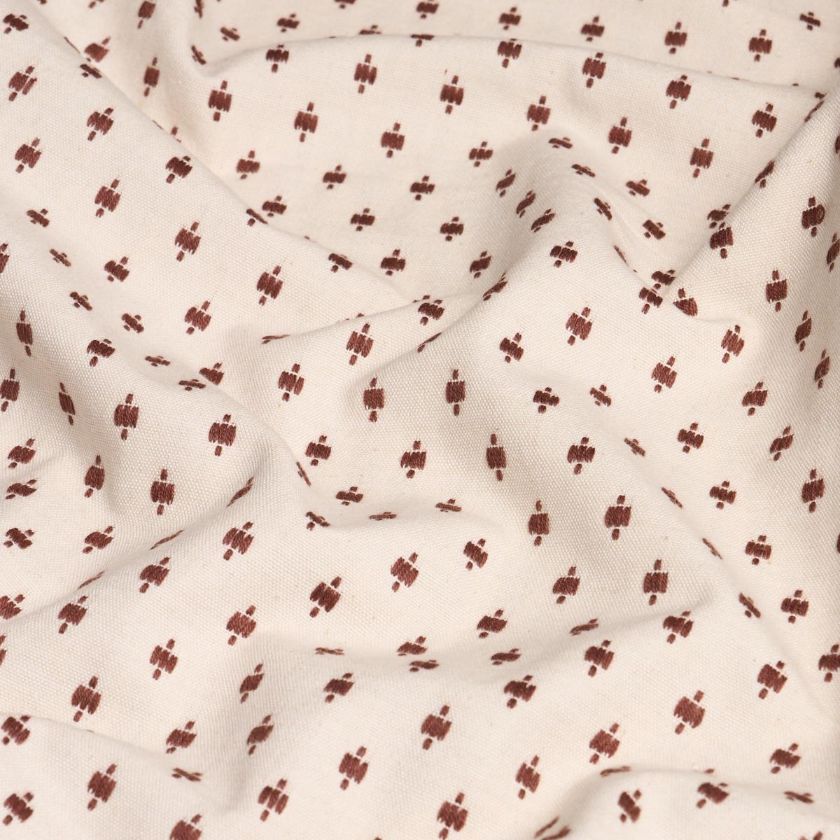 Barlow - Light Brown On Ivory Fabrics | Schumacher