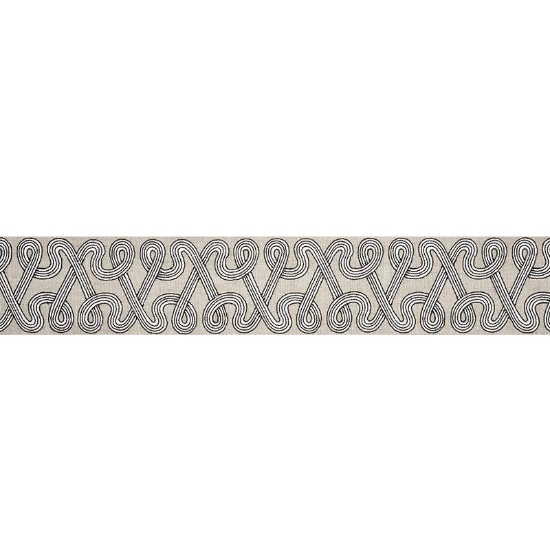 Freeform Embroidered Tape - Graphite Trims | Schumacher