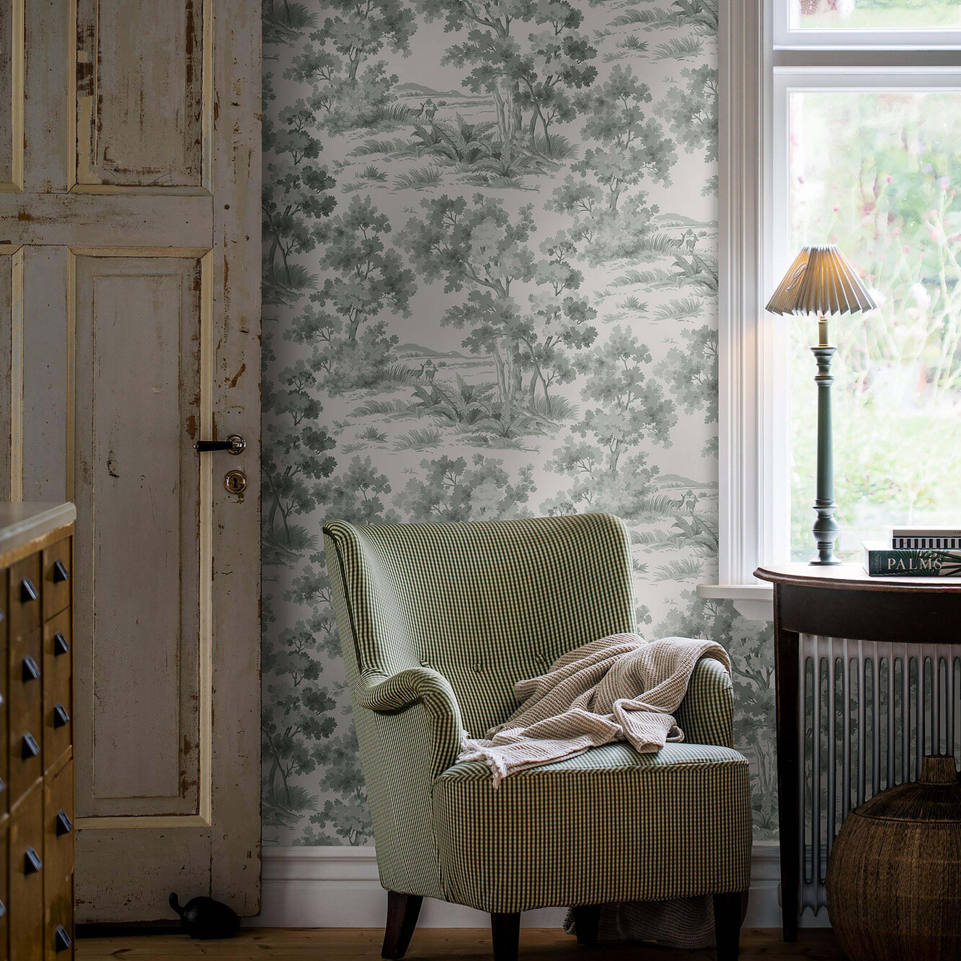 Countryside Morning - Green Wallpapers | Schumacher