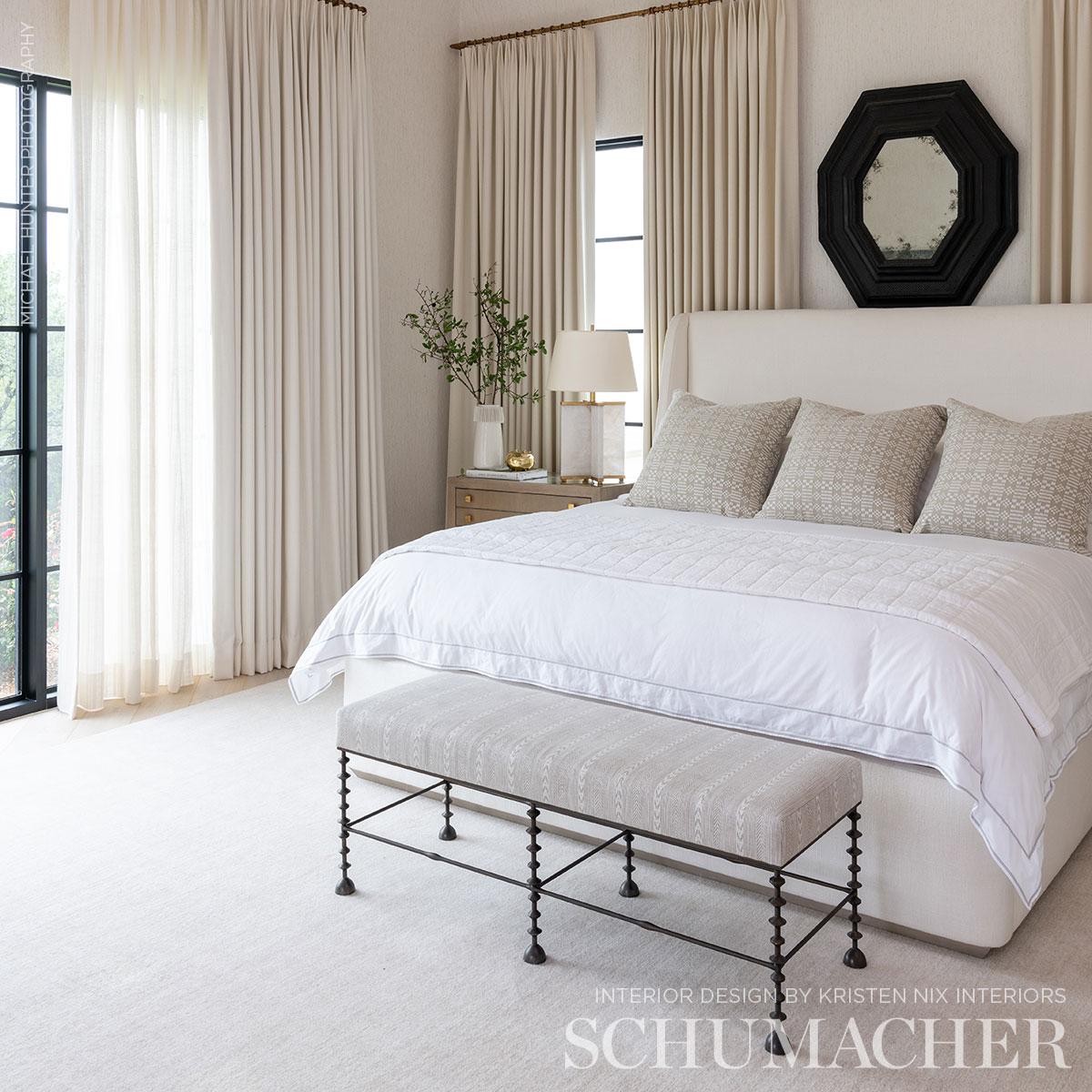 Wilson Embroidery - Sand Fabrics | Schumacher