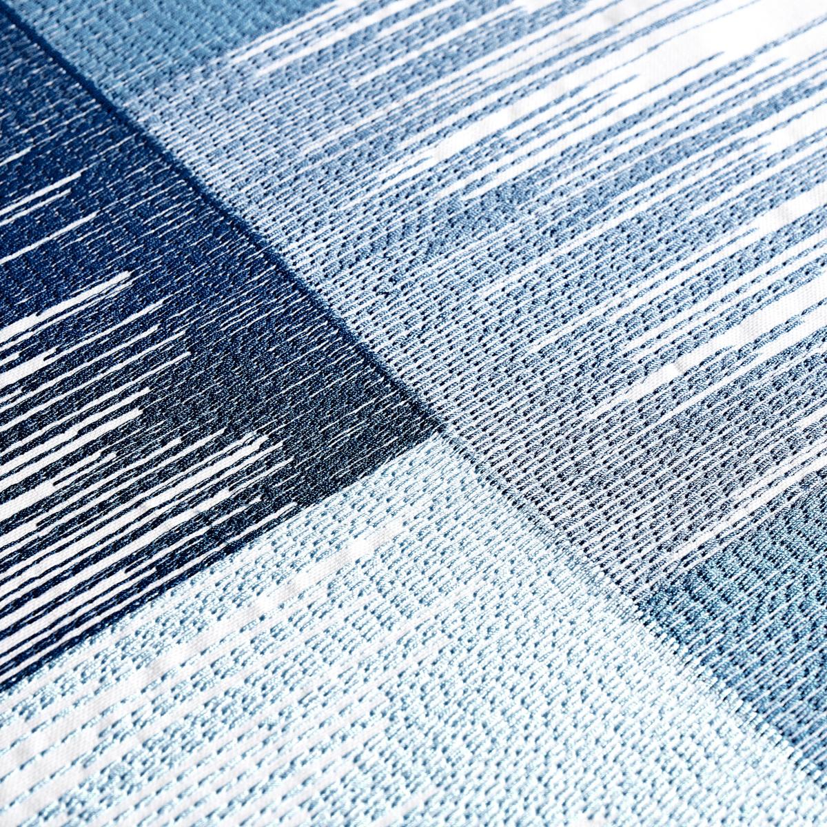 Sunburst Stripe Embroidery - Blue Fabrics | Schumacher