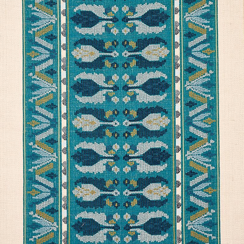 Sandor Stripe Embroidery - Peacock Fabrics | Schumacher