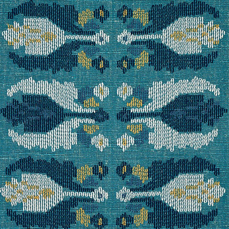 Sandor Stripe Embroidery - Peacock Fabrics | Schumacher