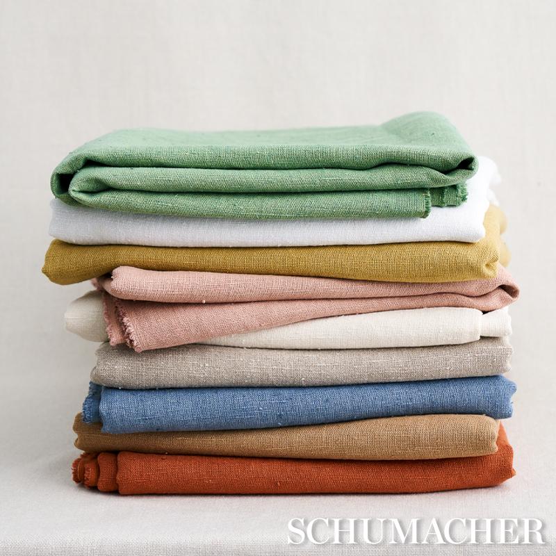 Marco Performance Linen - Green Fabrics | Schumacher