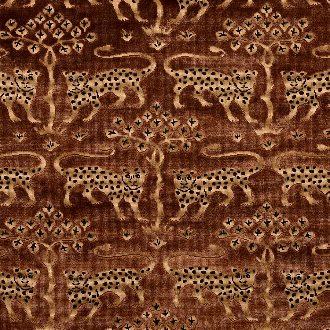 Woodland Leopard Velvet - Sepia Fabrics | Schumacher