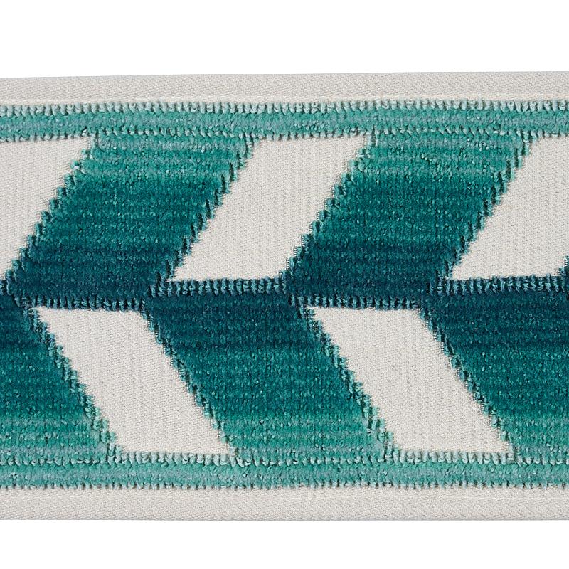 Chevron Strie Velvet Tape - Peacock Trims | Schumacher
