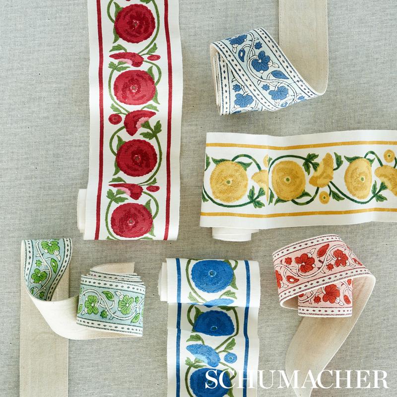 Saranda Flower Embroidery Tape - Marigold Trims | Schumacher