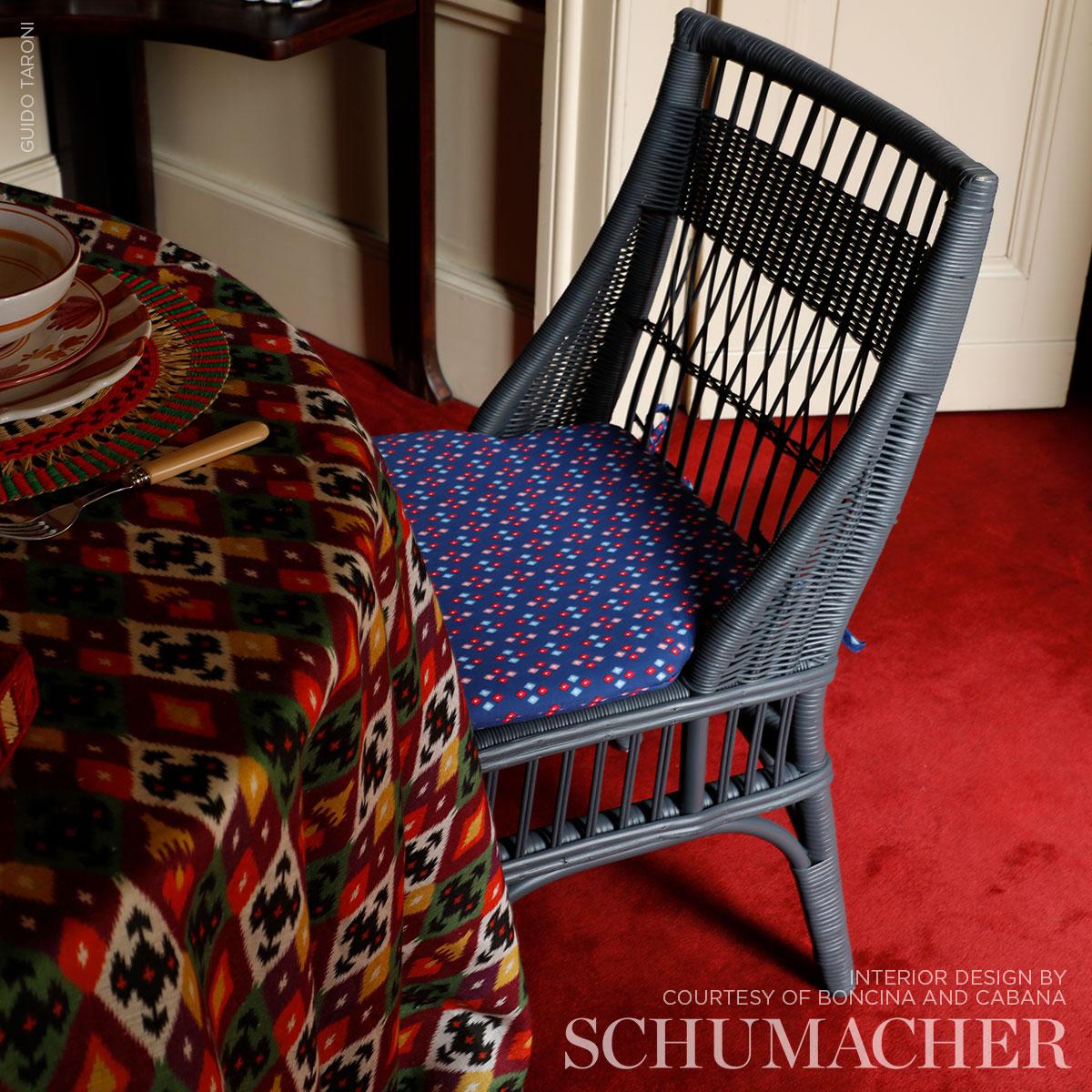 Sasha Diamond Ikat - Jade And Plum Fabrics | Schumacher
