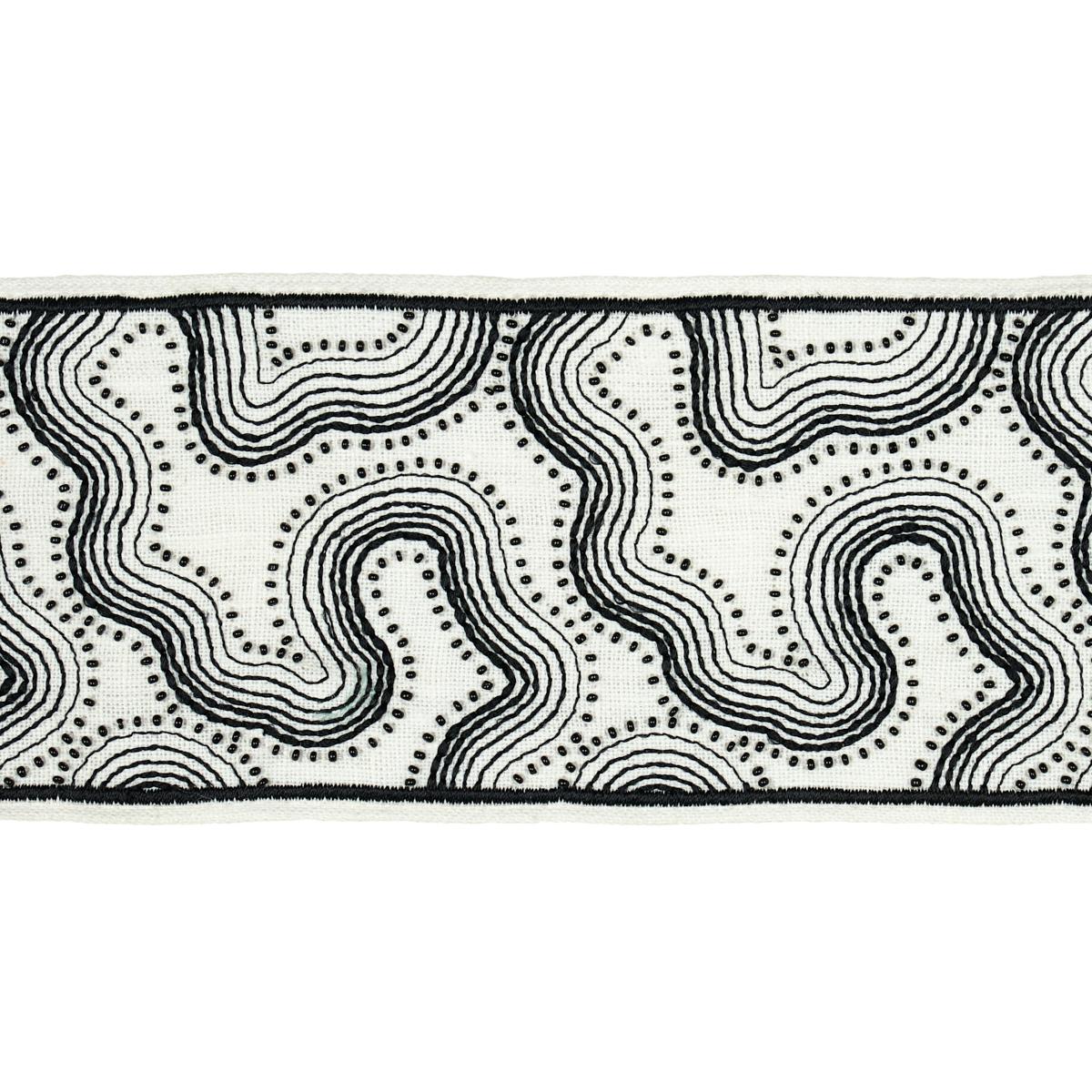 Topo Beaded Tape - Black & White Trims | Schumacher