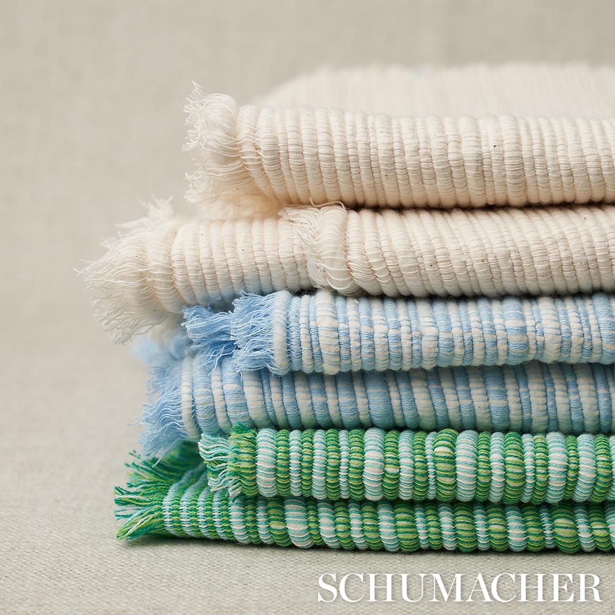 Zeta Handwoven Texture - Green Fabrics | Schumacher