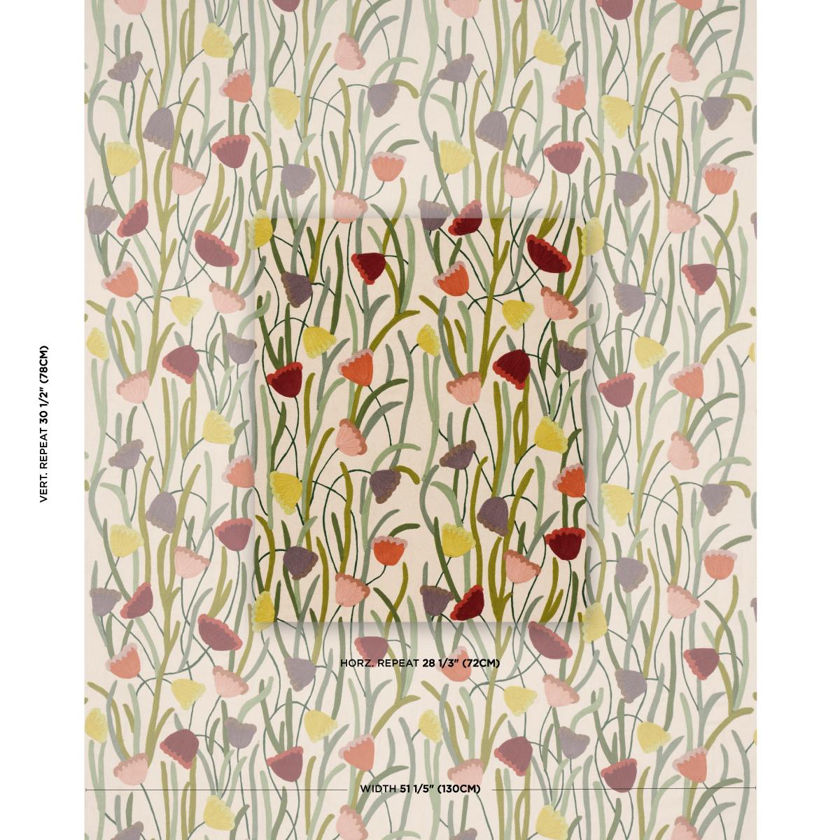 Deco Flower Embroidery - Multi Fabrics | Schumacher