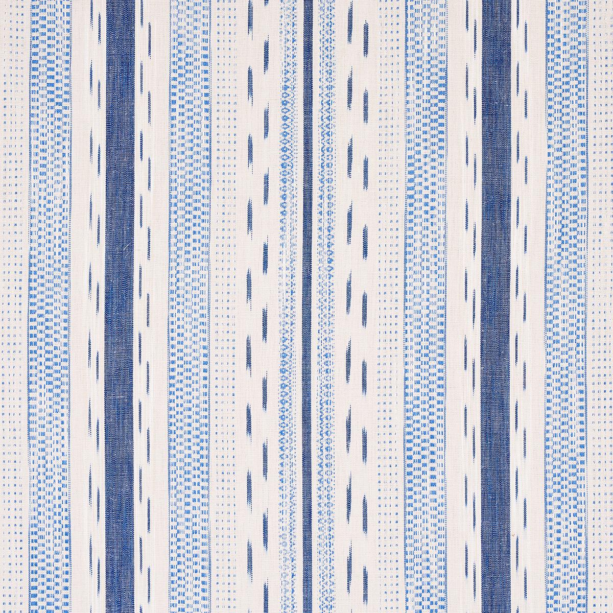 Mirza Ikat Stripe - Blue On Natural Fabrics | Schumacher