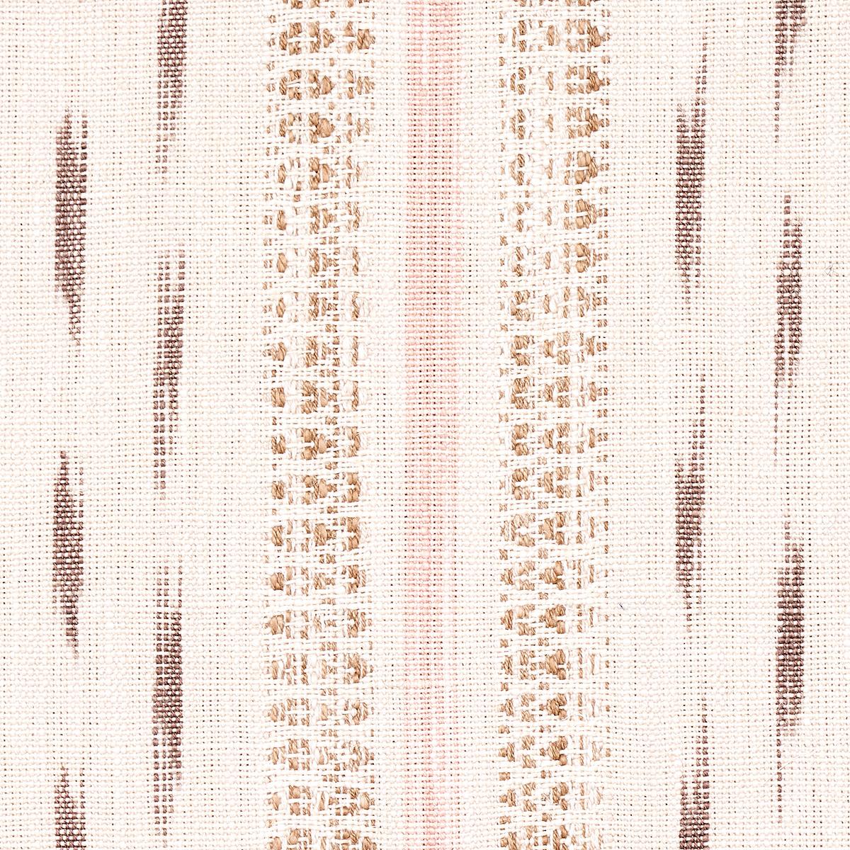 Mirza Ikat Stripe - Blush On Natural Fabrics | Schumacher