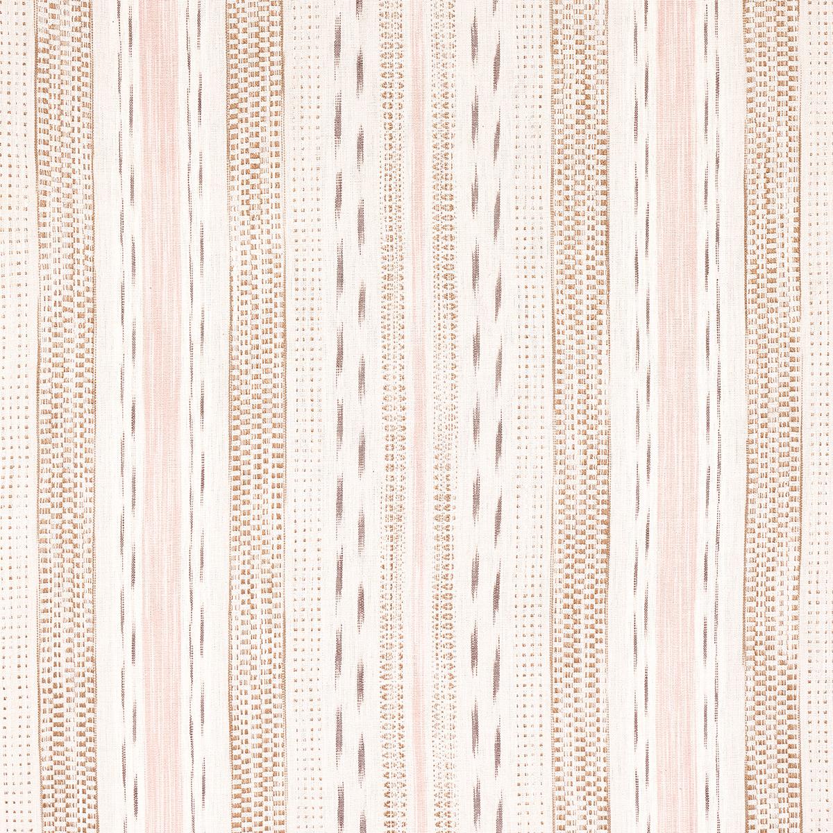 Mirza Ikat Stripe - Blush On Natural Fabrics | Schumacher