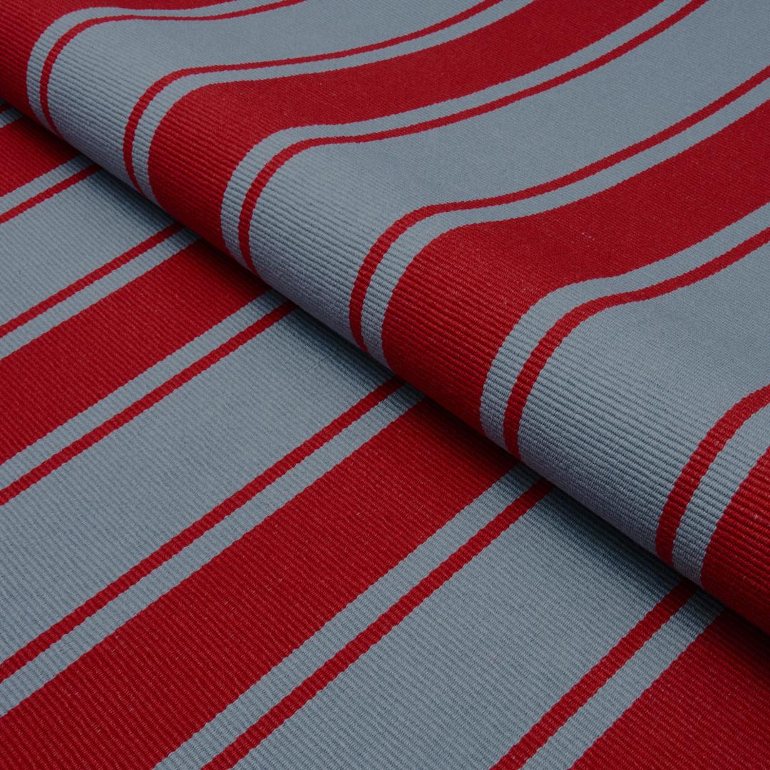 Tangier Stripe - Teal & Red Fabrics | Schumacher