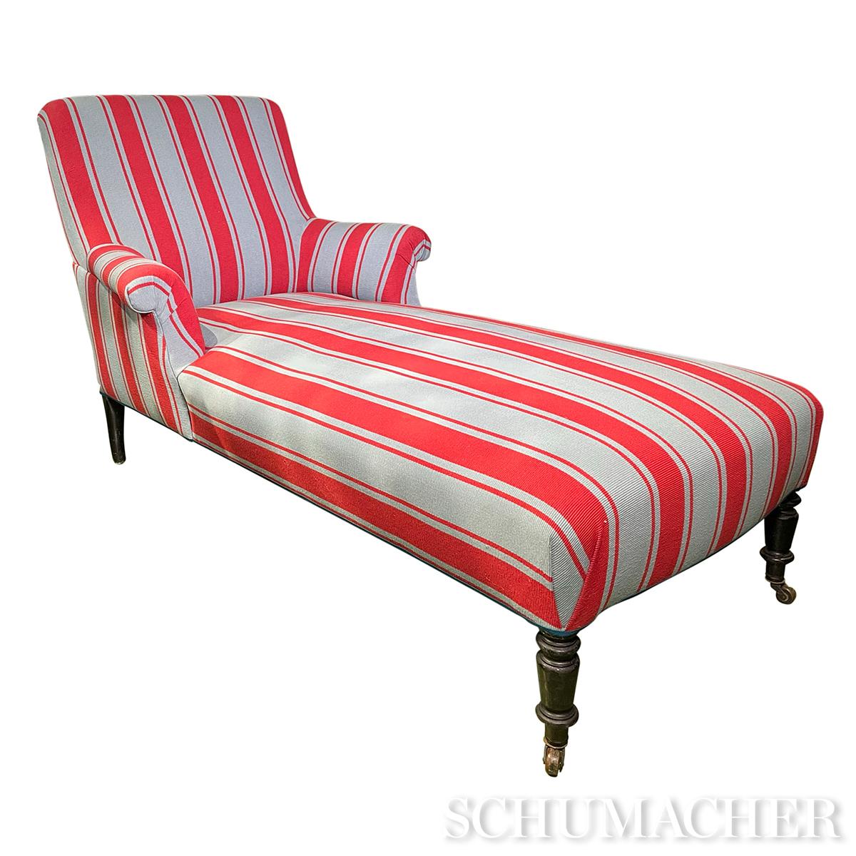 Tangier Stripe - Teal & Red Fabrics | Schumacher