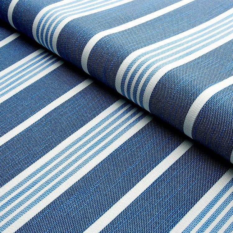 Hampton Stripe Indoor/Outdoor - Indigo Fabrics | Schumacher