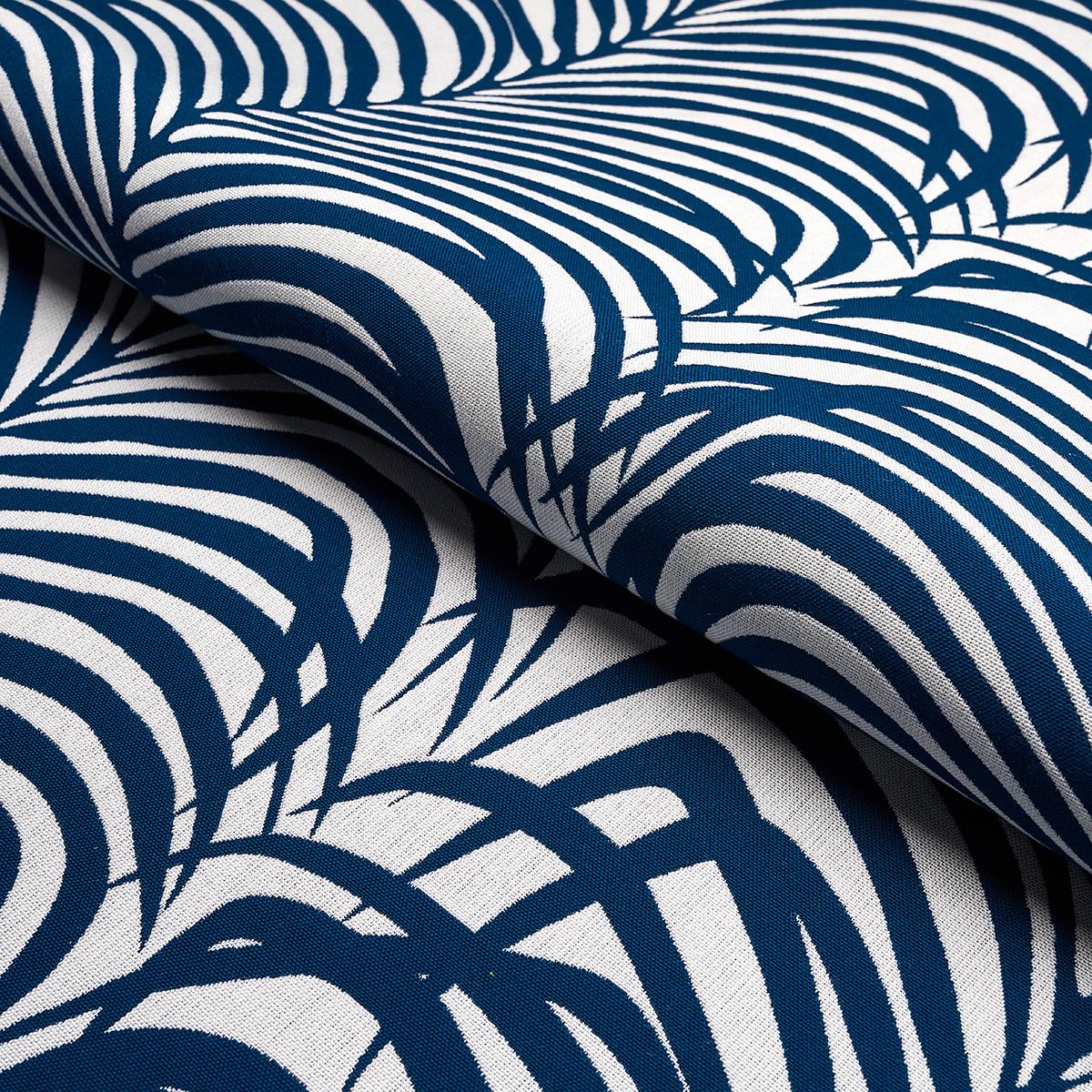 Zebra Palm Indoor/Outdoor - Navy Fabrics | Schumacher