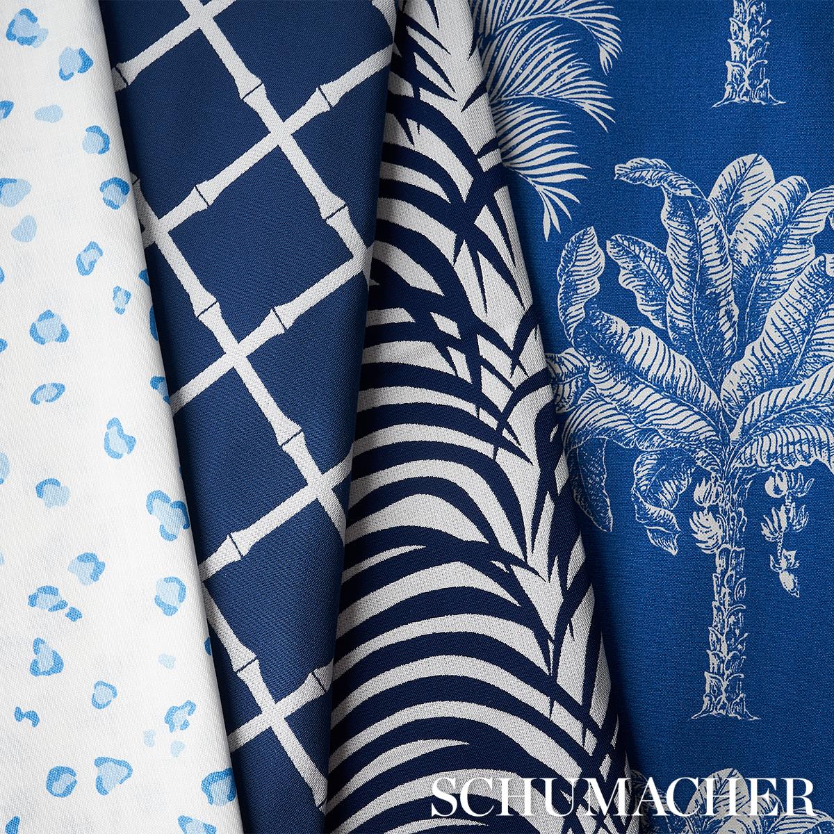 Zebra Palm Indoor/Outdoor - Navy Fabrics | Schumacher