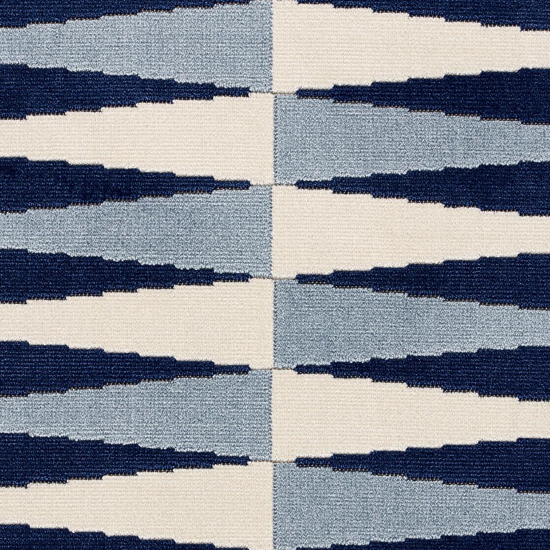 Backgammon Cut Velvet - Blue Fabrics | Schumacher