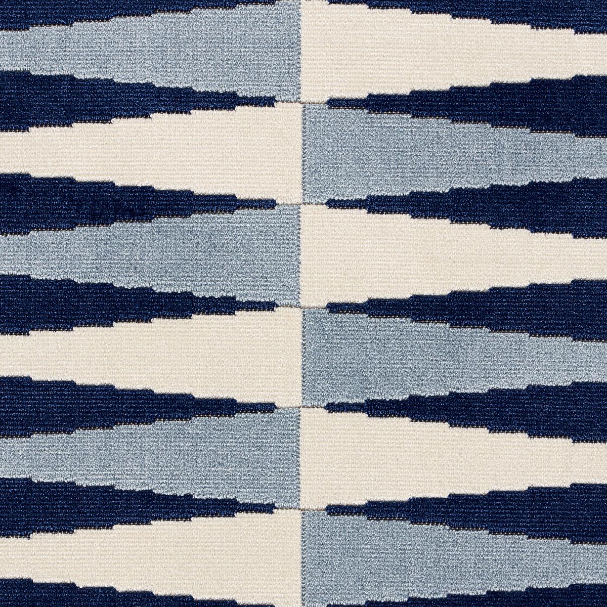 Backgammon Cut Velvet - Blue Fabrics | Schumacher