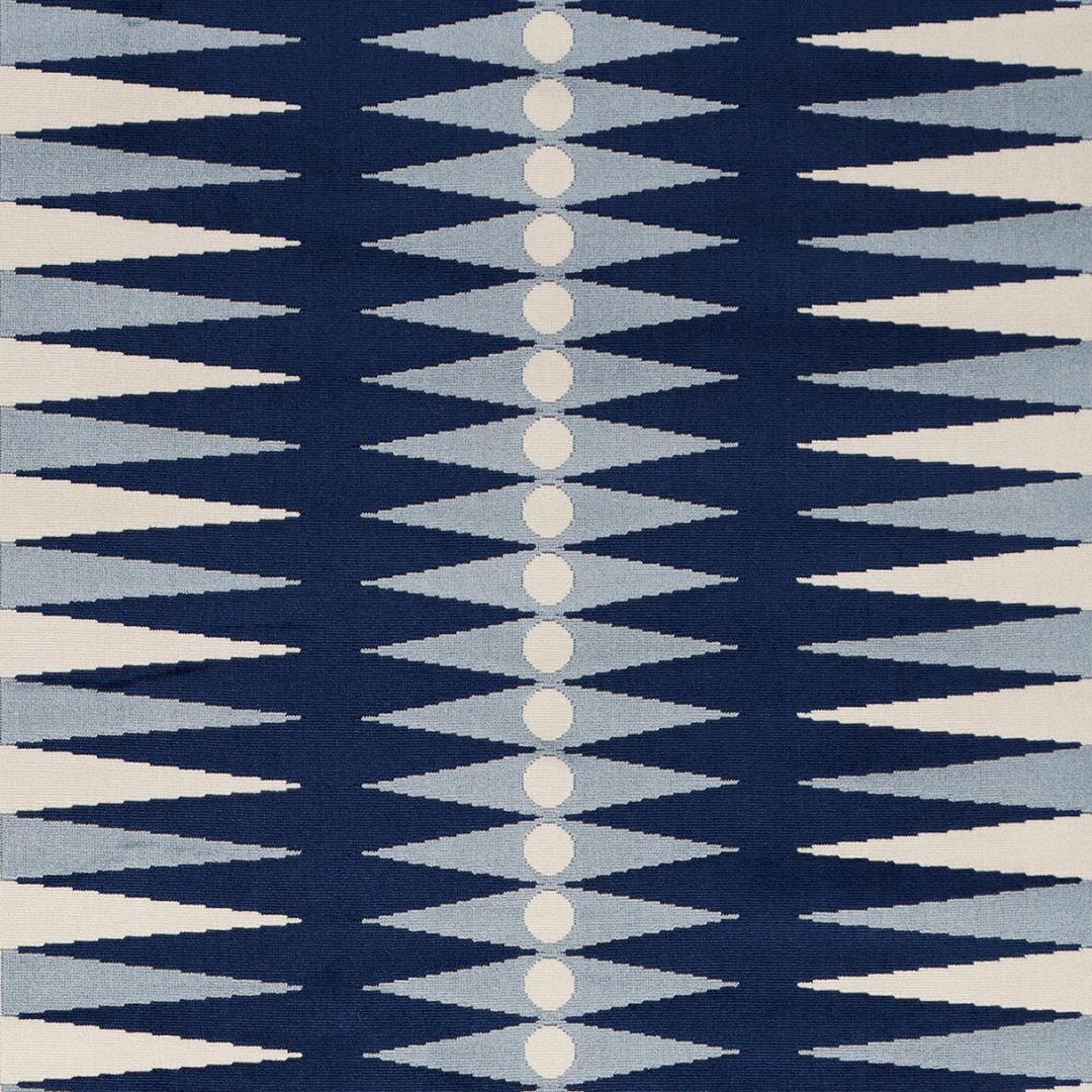 Backgammon Cut Velvet - Blue Fabrics | Schumacher
