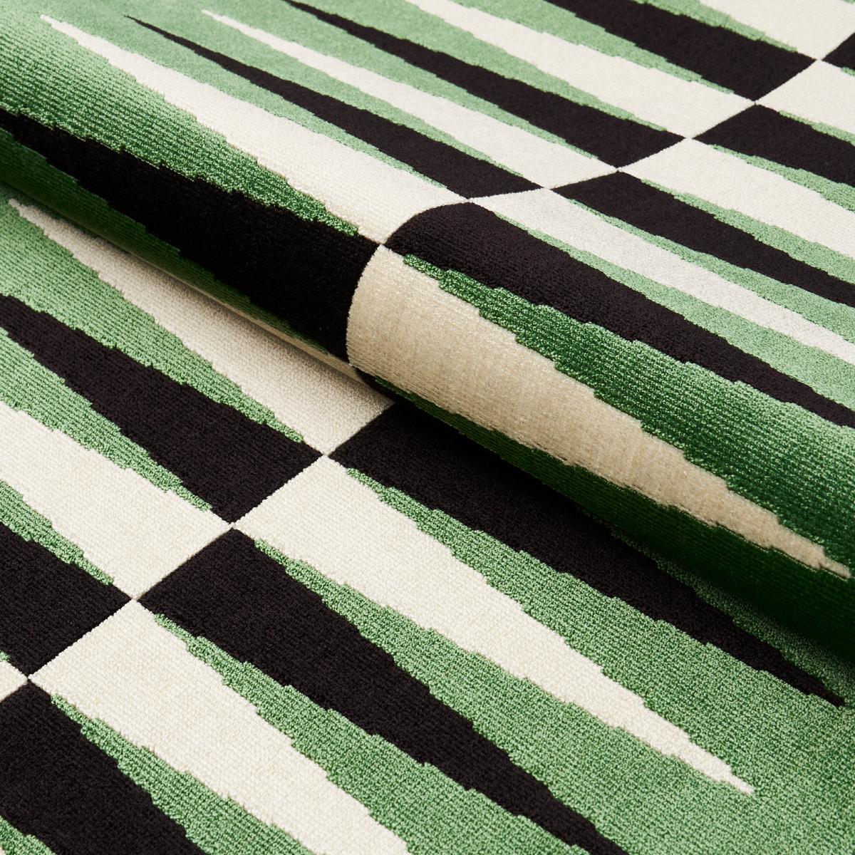 Backgammon Cut Velvet - Green Fabrics | Schumacher