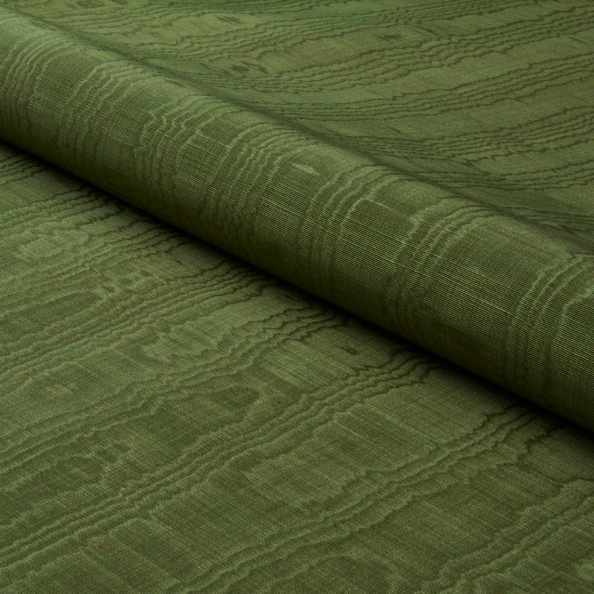 Beau Cotton Linen Moire - Olive Fabrics | Schumacher