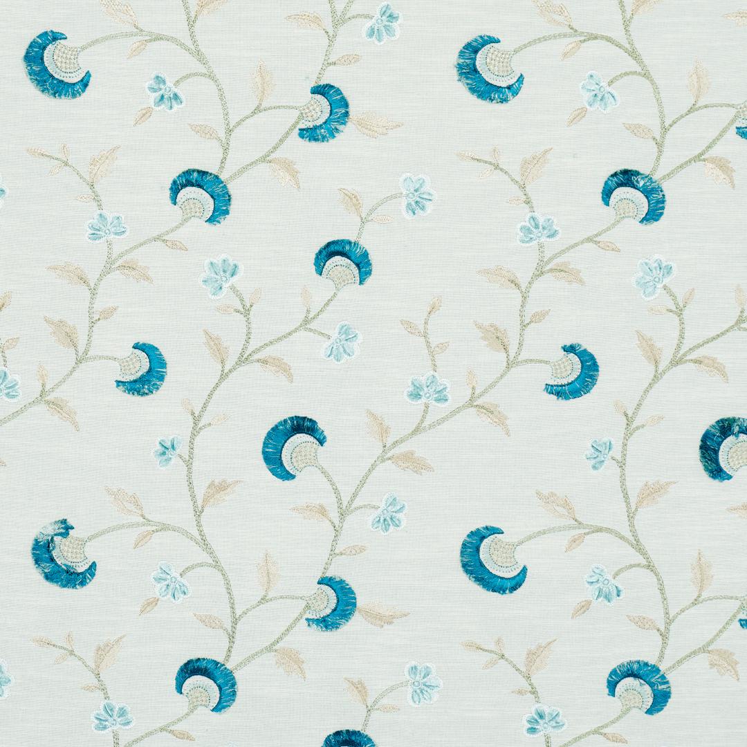 Iyla Embroidery - Mineral & Teal Fabrics | Schumacher