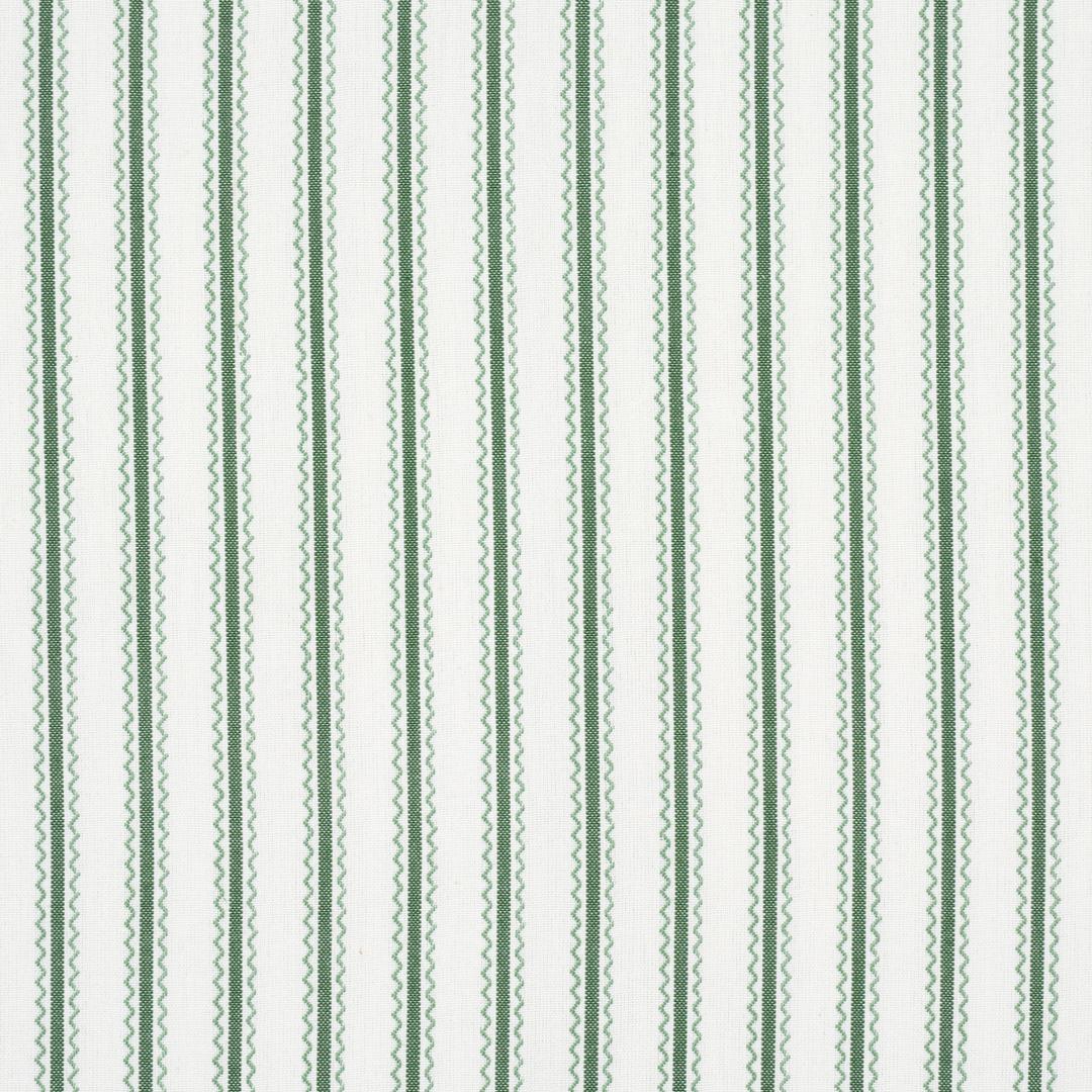 Birdie Ticking Stripe - Leaf Green Fabrics | Schumacher
