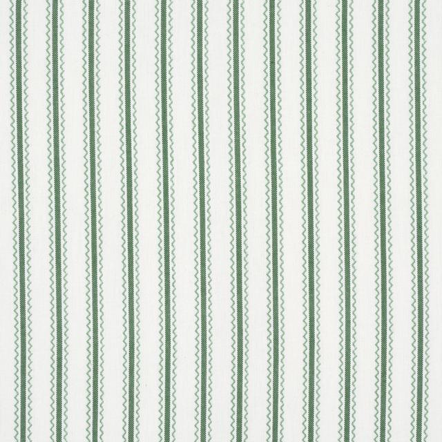 Birdie Ticking Stripe - Leaf Green Fabrics | Schumacher