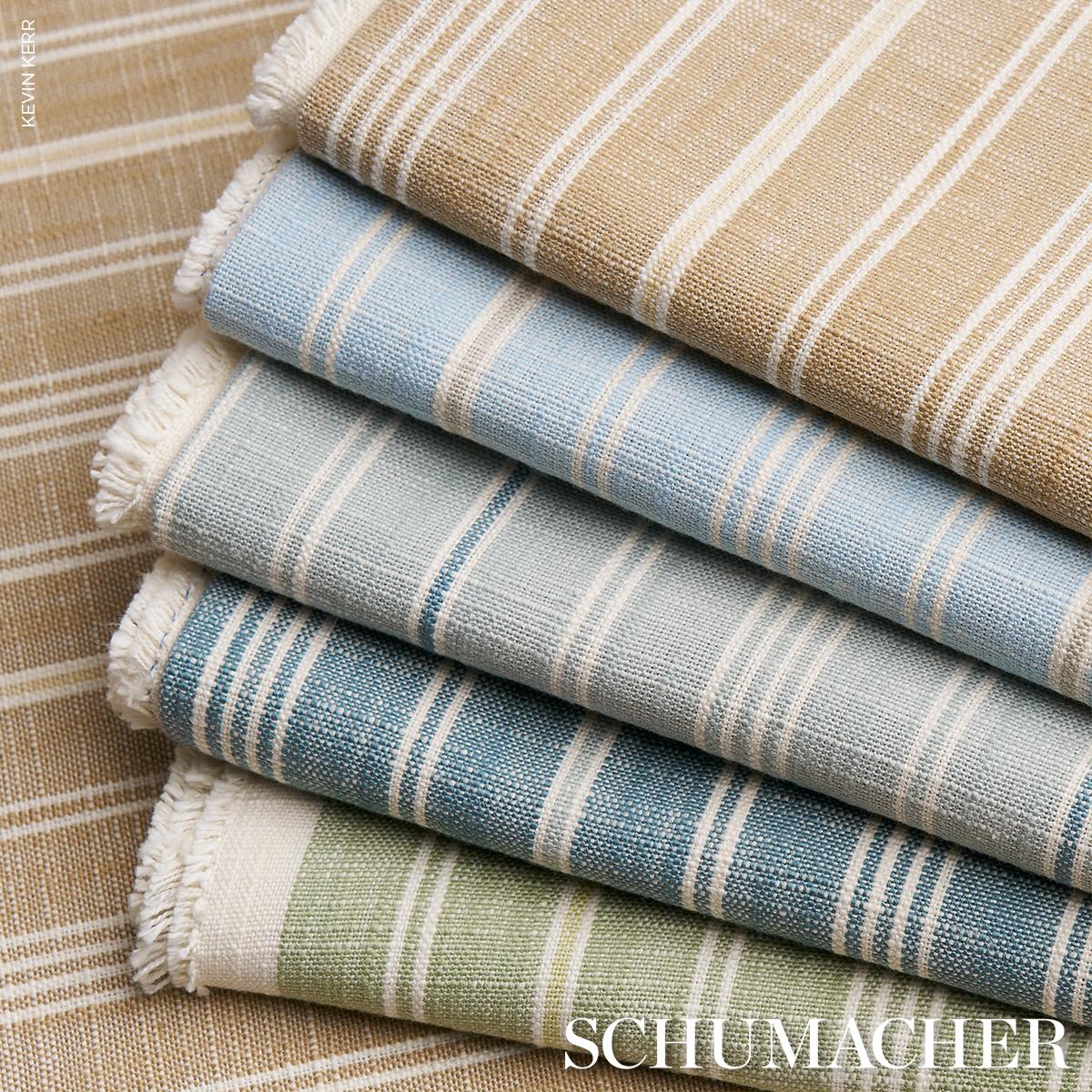 Lucy Stripe - Leaf Green Fabrics | Schumacher