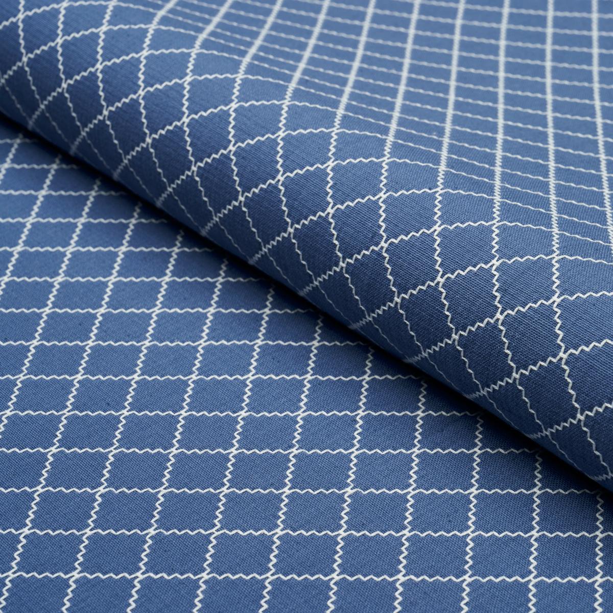Maggie Lattice - Cobalt Fabrics | Schumacher