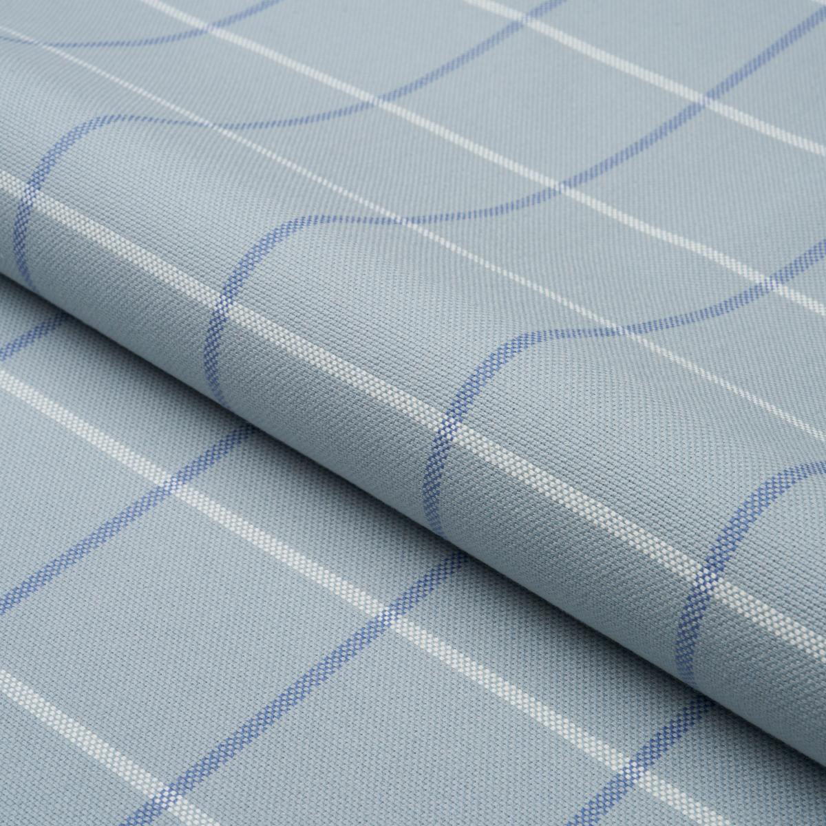 Frannie Windowpane - China Blue Fabrics | Schumacher