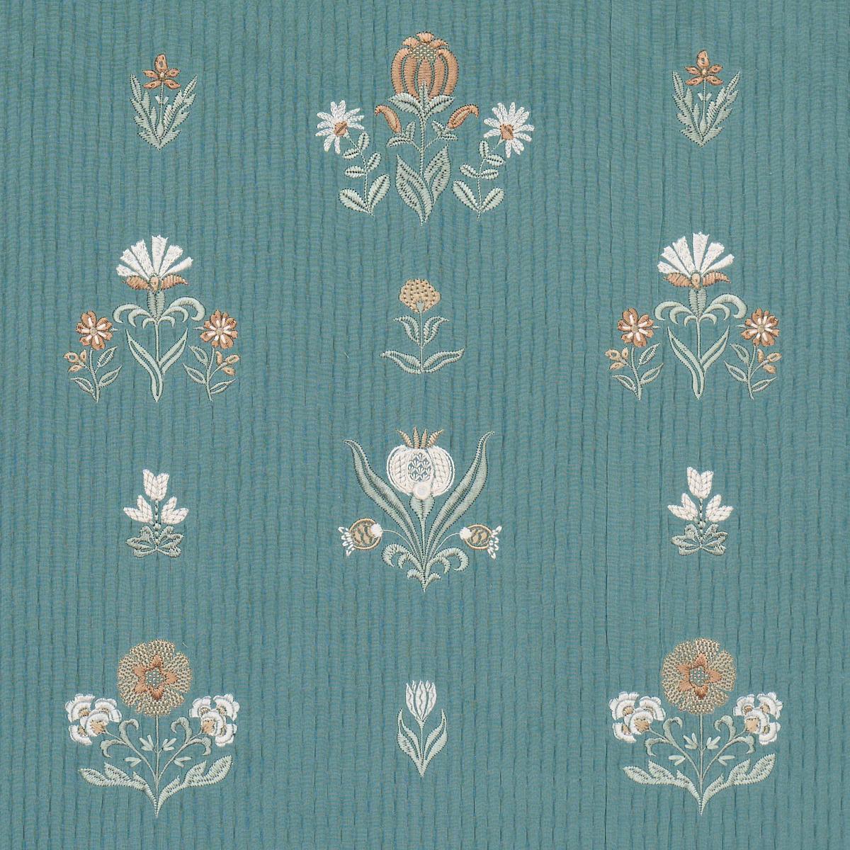 Elmslie Embroidery - Teal Fabrics | Schumacher